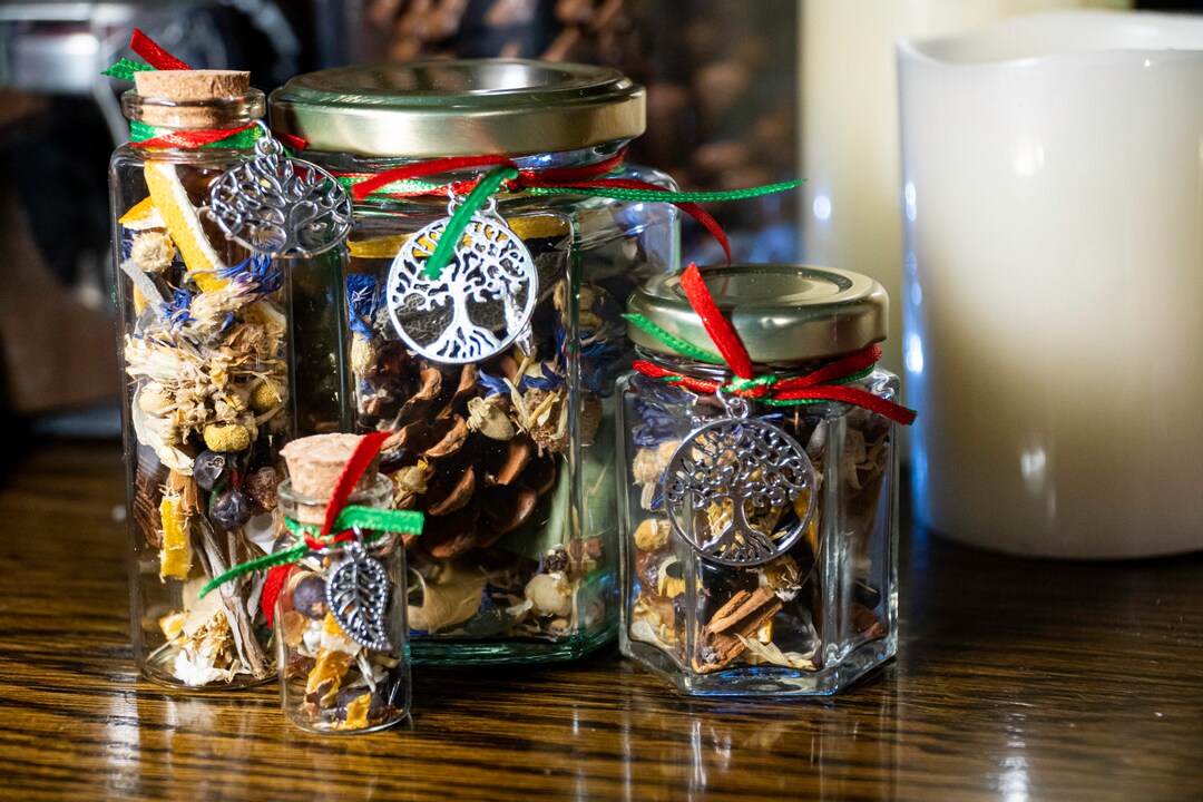Yule Altar Offering, Herbs, Flowers and Fruits, Wicca, Pagan, Handmade ...