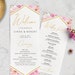 Pink Floral Wedding Program, Printable Wedding Program Template ...