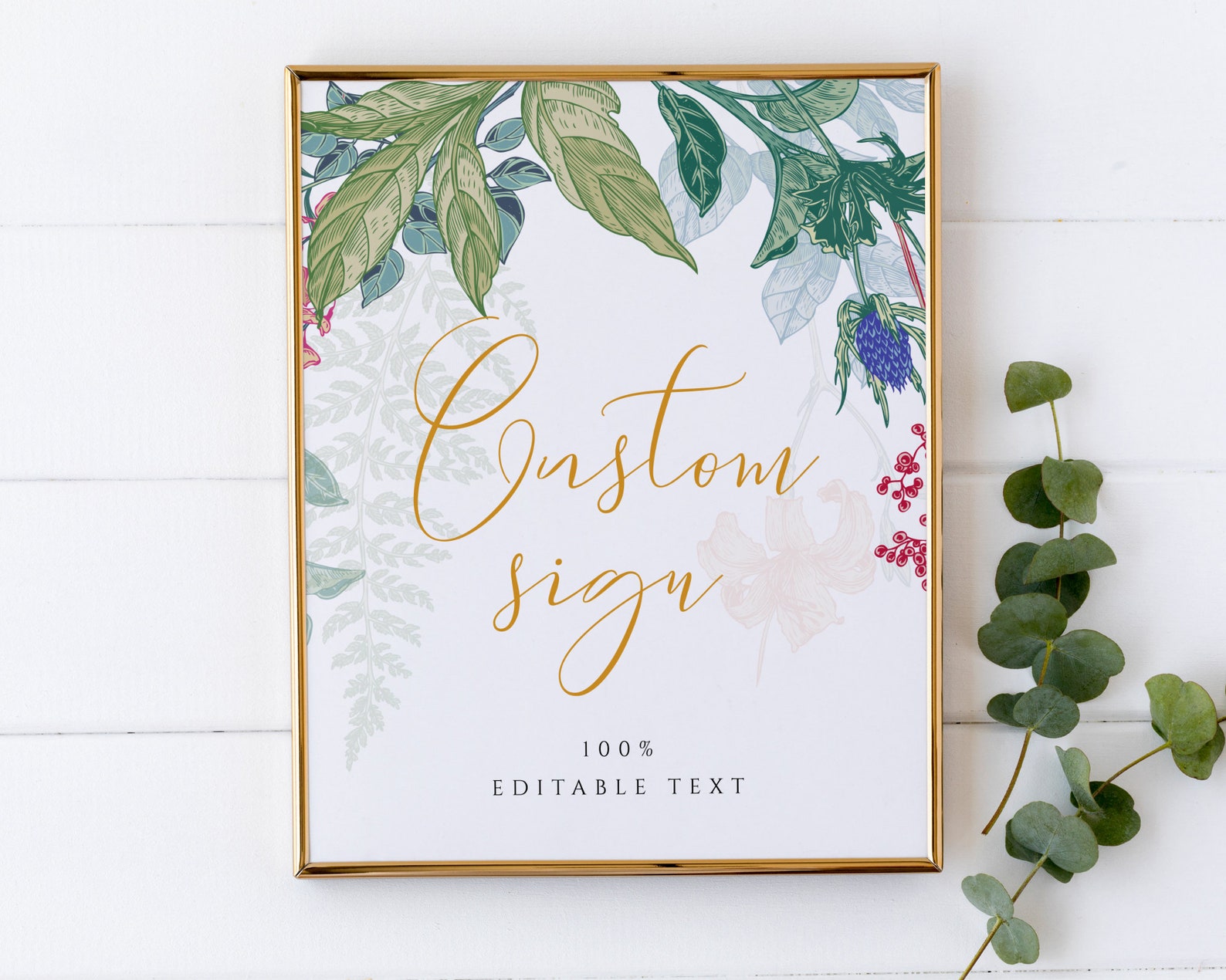 Wild Flowers Custom Sign, Wedding Sign, Instant Download, Printable ...