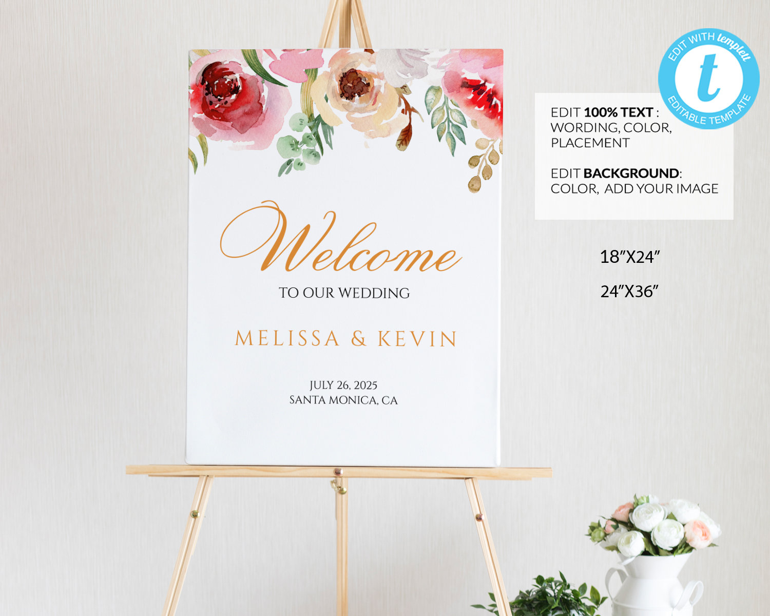 Wedding Welcome Sign Editable Welcome Sign Template Instant | Etsy