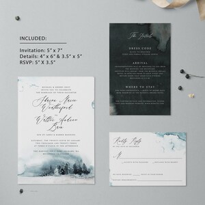 Dreamy Wedding Invitation Template, Instant Download, Editable Forest ...