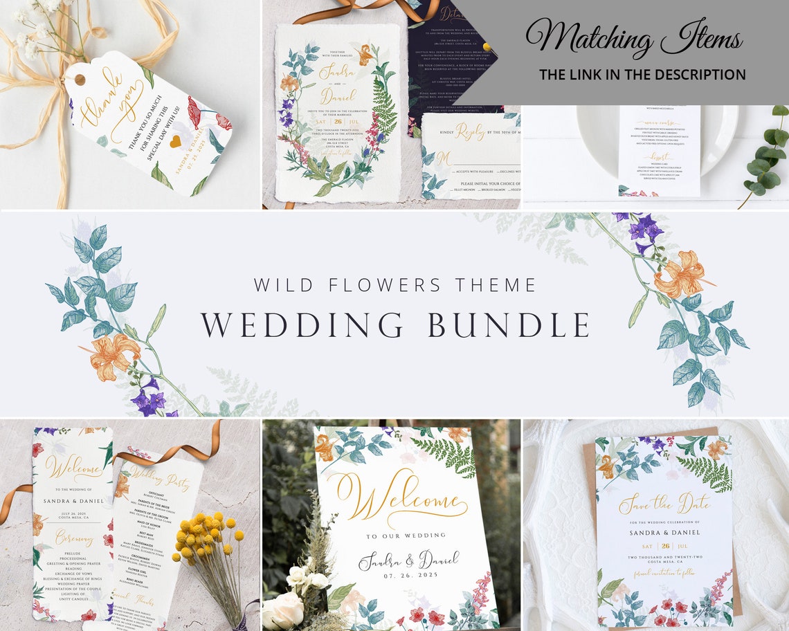 Wild Flowers Custom Sign, Wedding Sign, Instant Download, Printable ...