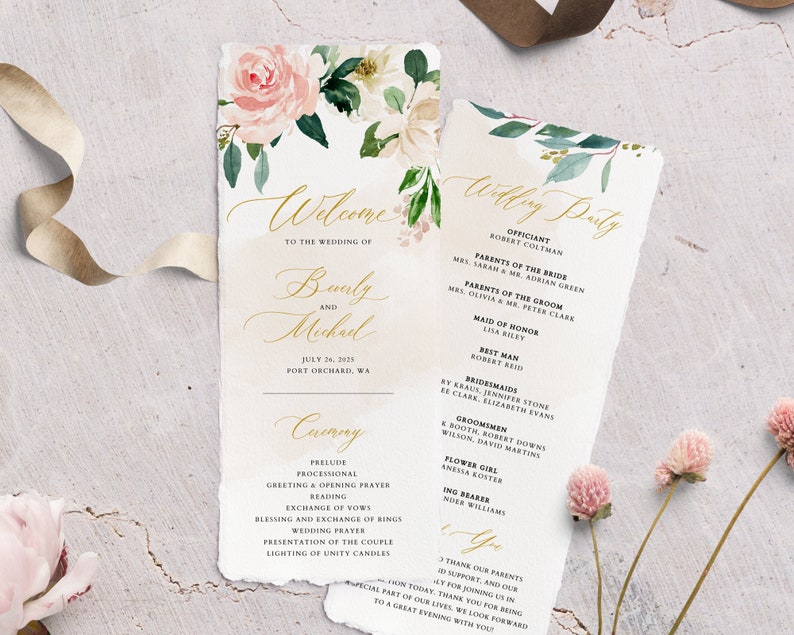 Ivory Blush Wedding Invitation Set Wedding Invitation Bundle | Etsy