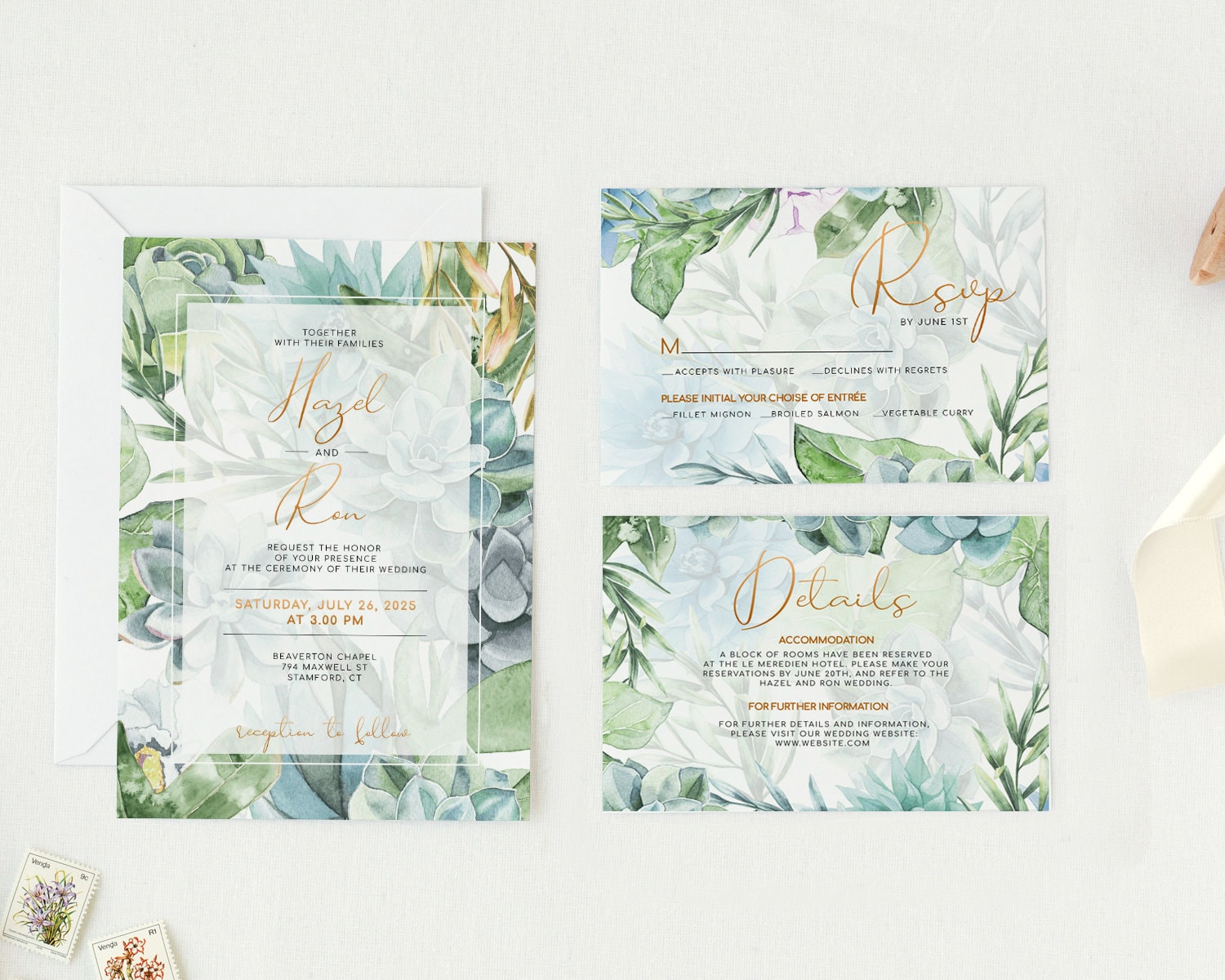 Greenery Wedding Invitation Template Instant Download | Etsy