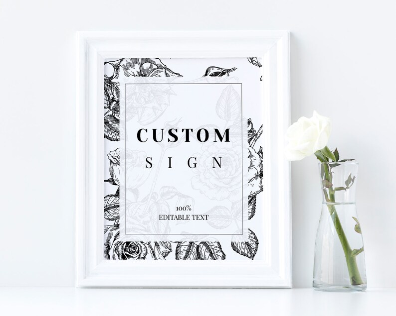 Graphic Custom Sign Wedding Sign Instant Download Printable - Etsy