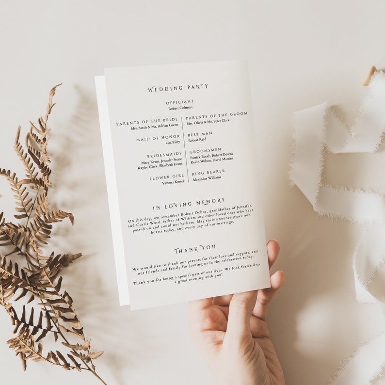 Church Wedding Program Catholic Wedding Program Template - Etsy