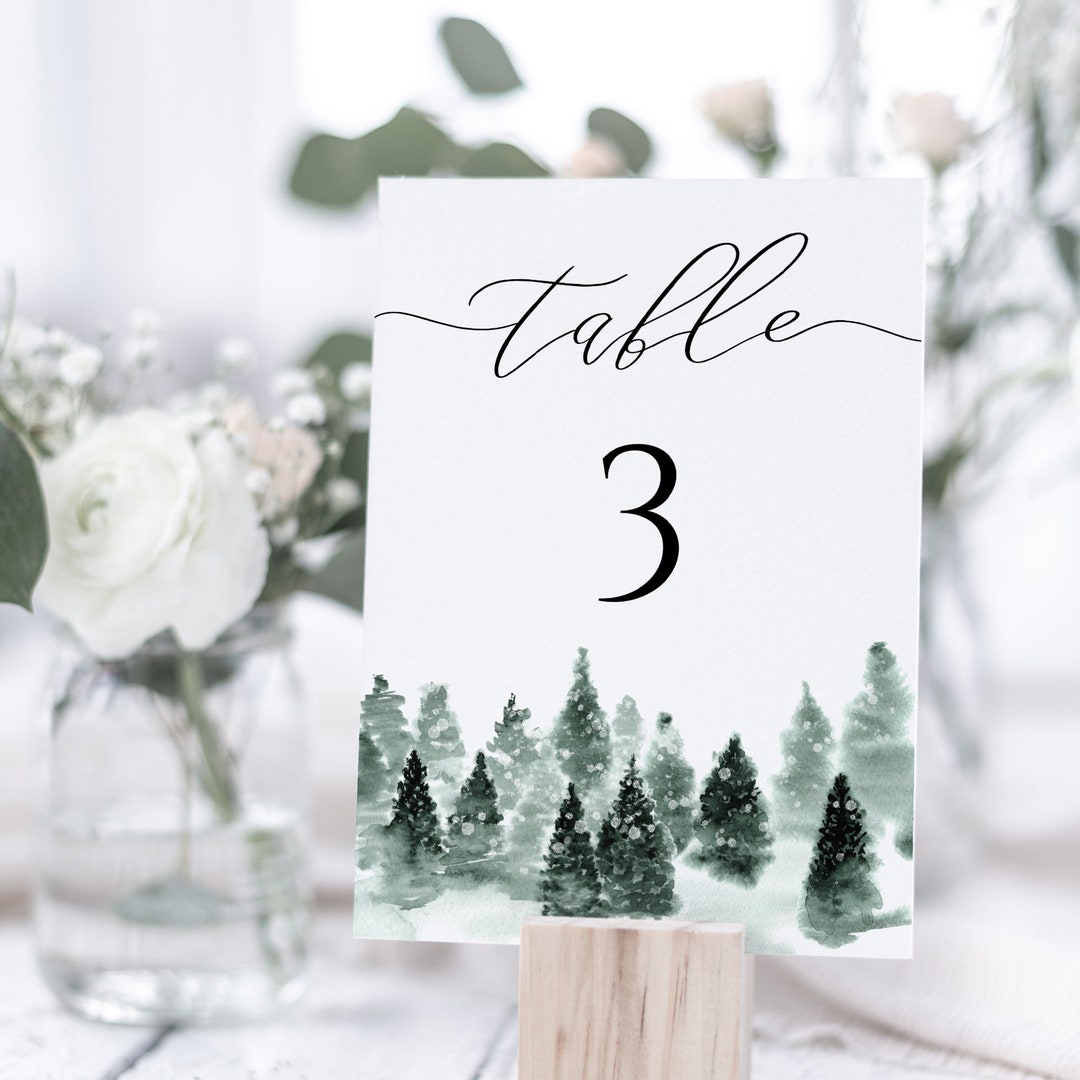Christmas Table Number Template, Christmas Table Decoration, Instant ...