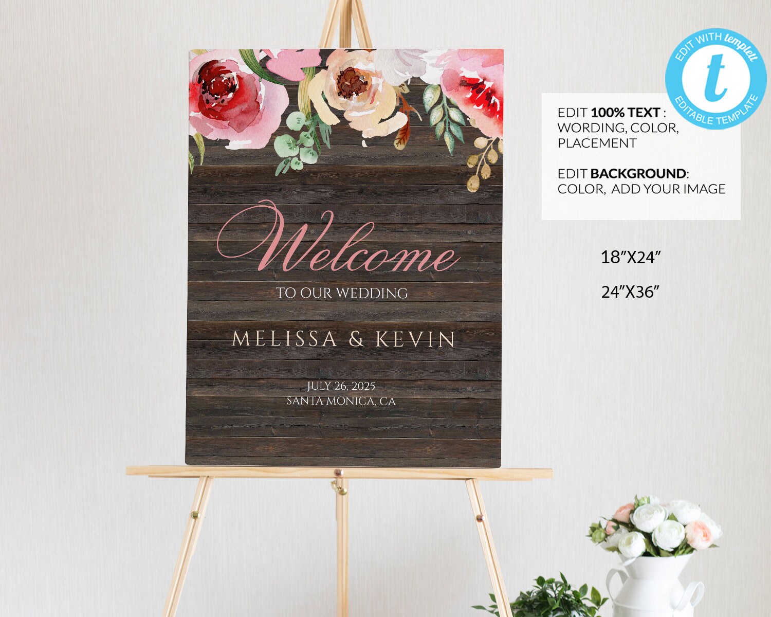 Wedding Welcome Sign Editable Welcome Sign Template Instant | Etsy