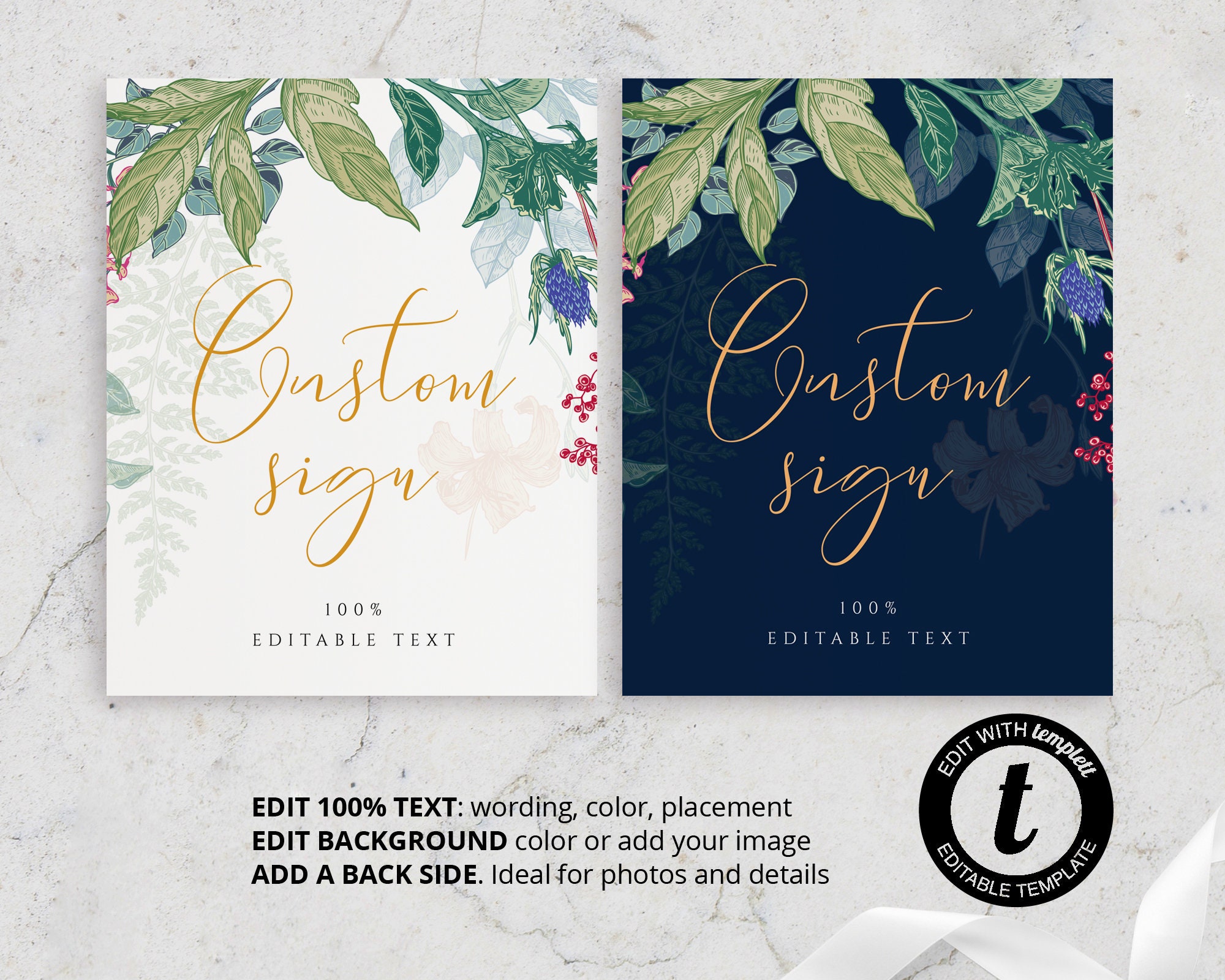 Wild Flowers Custom Sign Wedding Sign Instant Download | Etsy