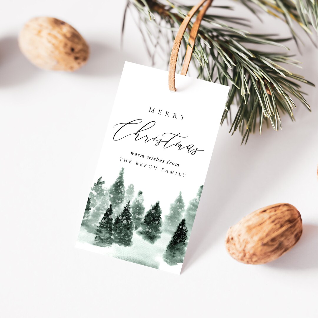 Christmas Favor Tags, Instant Download, Editable Christmas Gift Tag ...