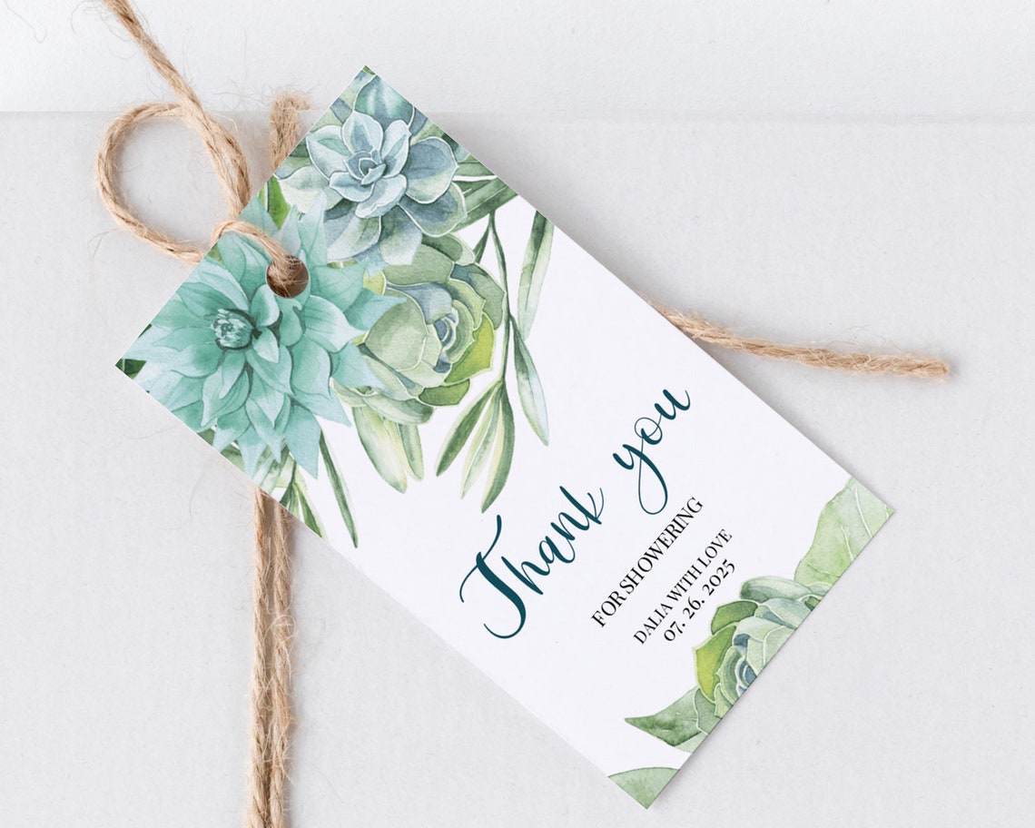 Greenery Bridal Shower Favor Tags Editable Bridal Favor Tag | Etsy