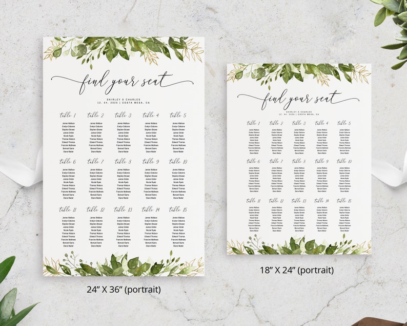 Bohemian Seating Chart Template Instant Download Editable | Etsy