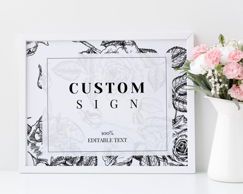 Graphic Custom Sign Wedding Sign Instant Download Printable - Etsy
