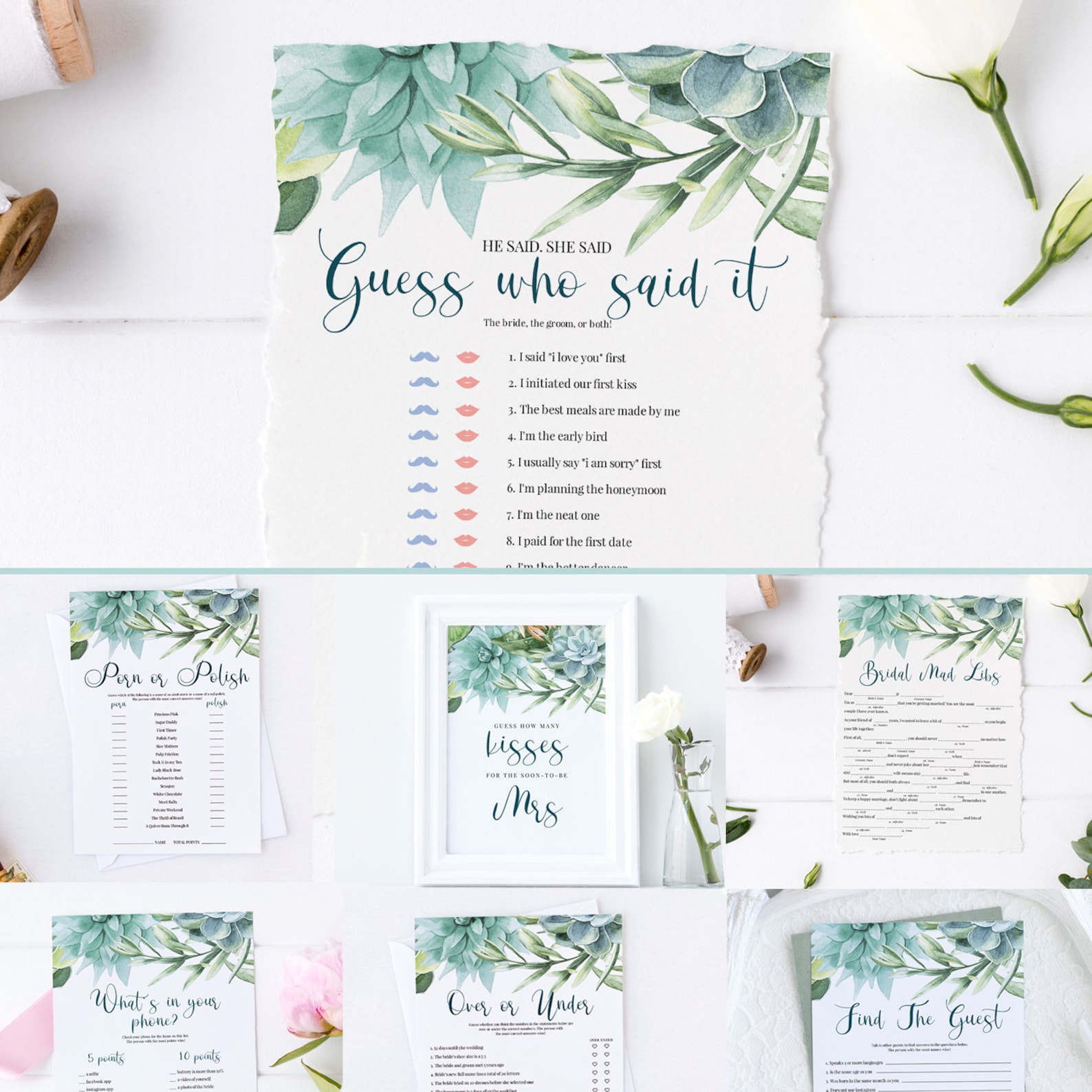 Bridal Shower Bundle, Bridal Shower Invitation Bundle Template Instant ...