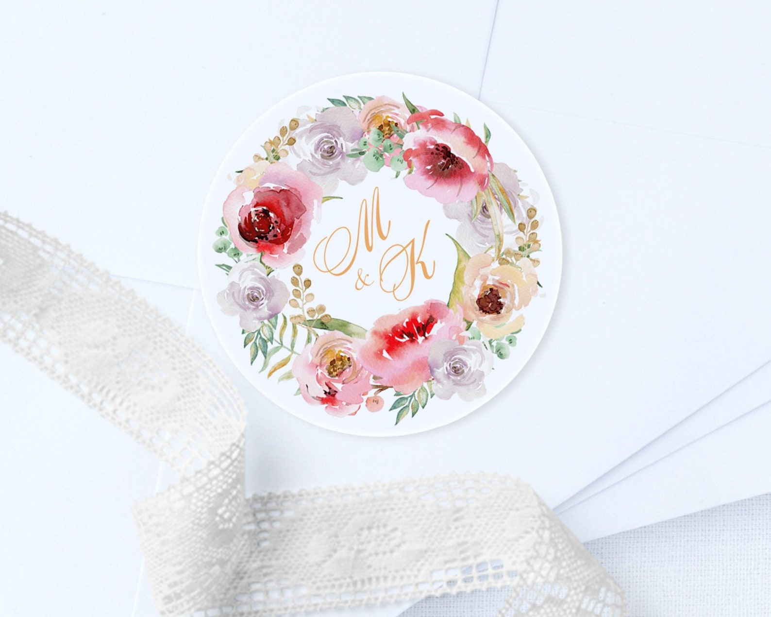 Wedding Initials Stickers, Editable Favor Stickers Template, Instant ...