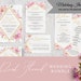 Pink Floral Wedding Program, Printable Wedding Program Template ...