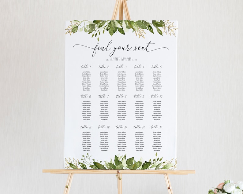 Bohemian Seating Chart Template Instant Download Editable | Etsy