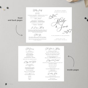Olive Catholic Wedding Program, Instant Download, Christian Wedding Program Template, Printable ...