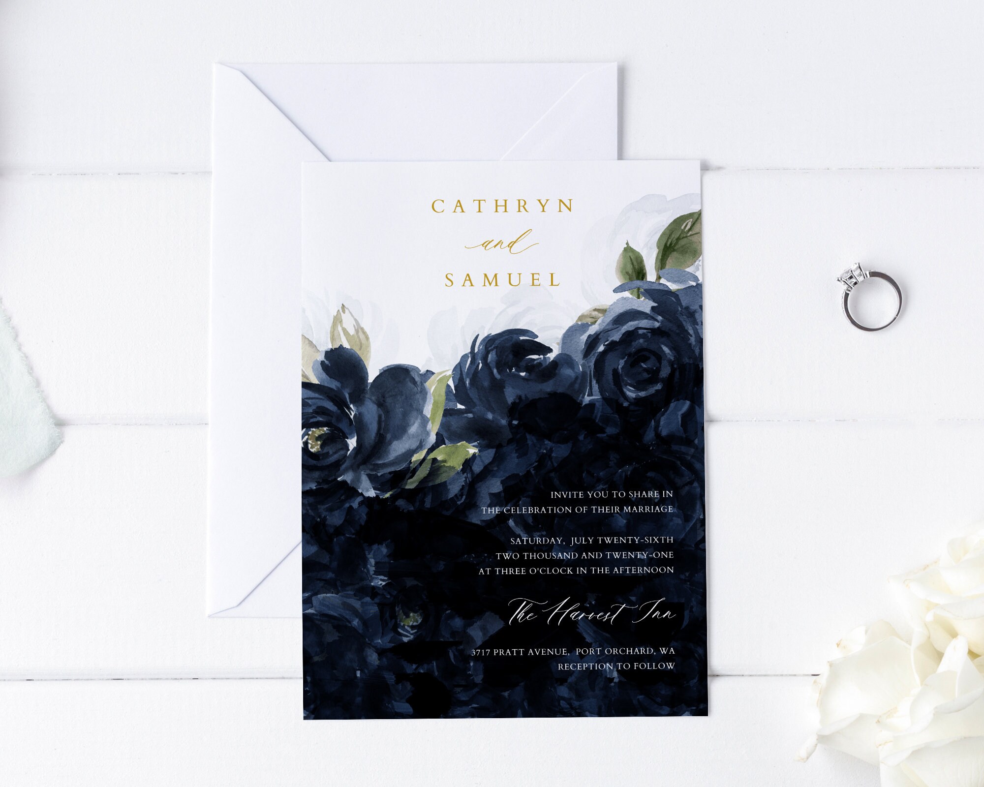 Navy Blue Wedding Invitation Instant Download Printable | Etsy