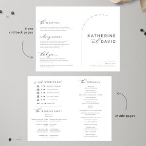 Arch Wedding Program, Wedding Booklet Template, Wedding Timeline, Instant Download, Printable ...