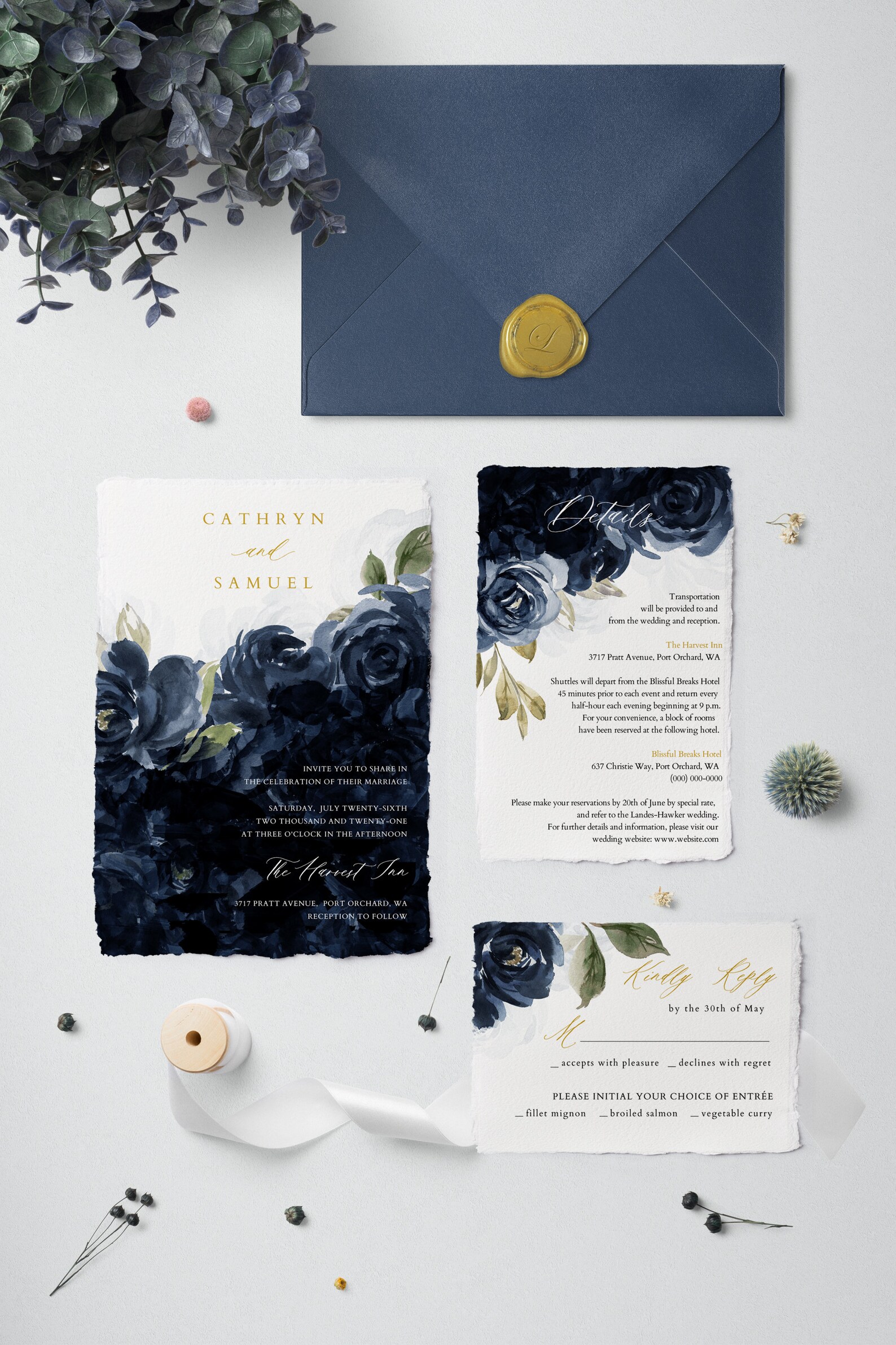 Navy Blue Wedding Invitation Instant Download Printable | Etsy