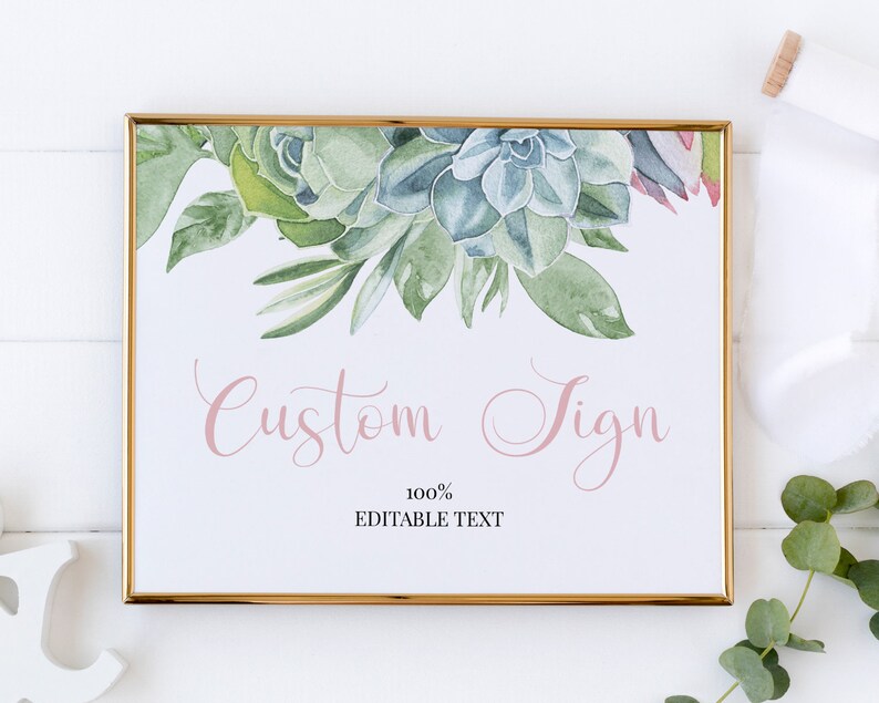 Greenery Custom Sign Wedding Sign Instant Download - Etsy