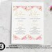 Pink Floral Wedding Program, Printable Wedding Program Template ...