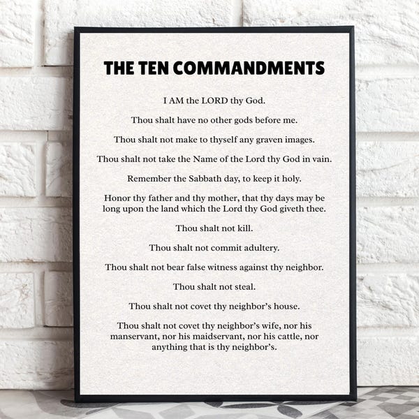 Ten Commandments Poster - Etsy