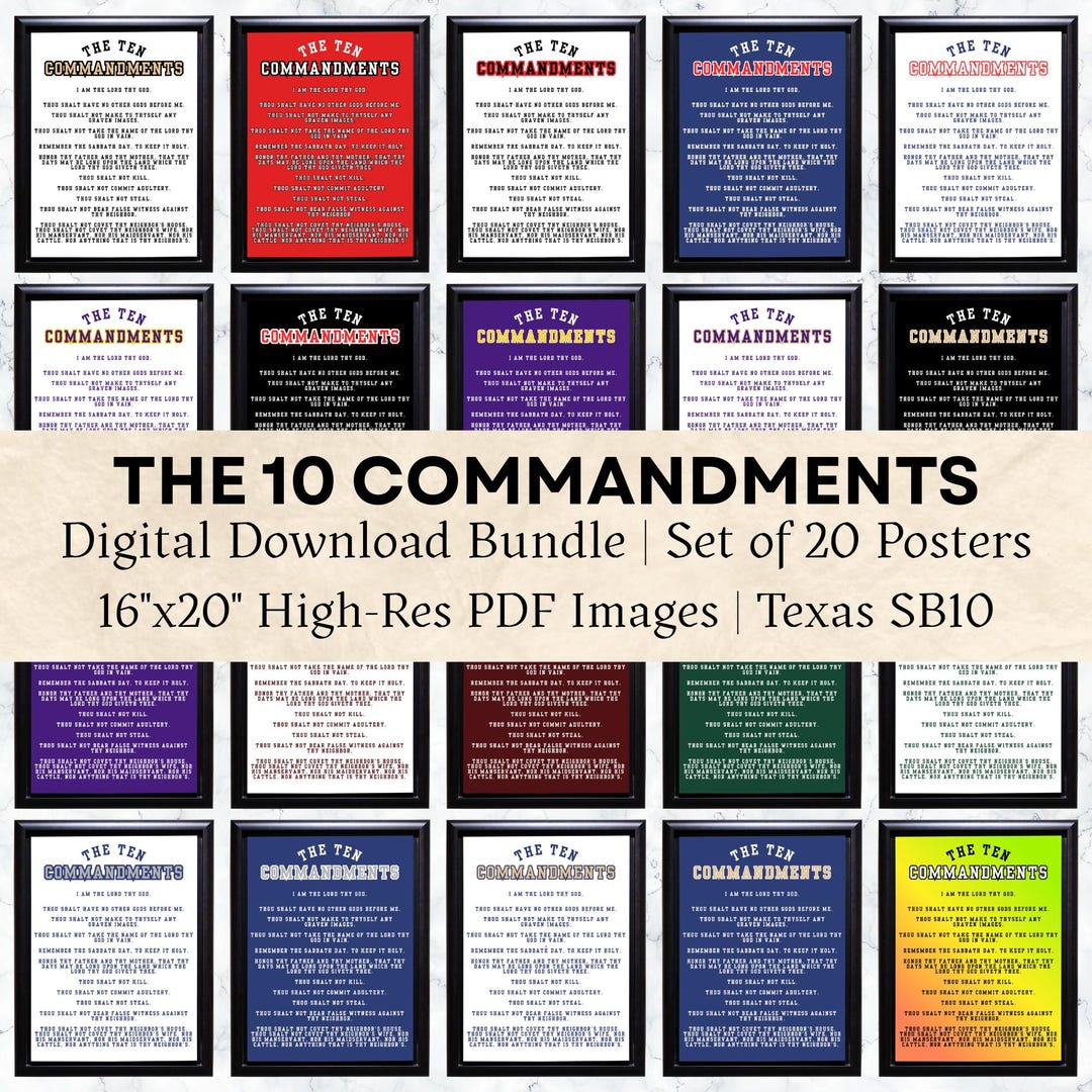 Ten Commandments Poster: Texas SB10 Classroom Requirement (digital ...