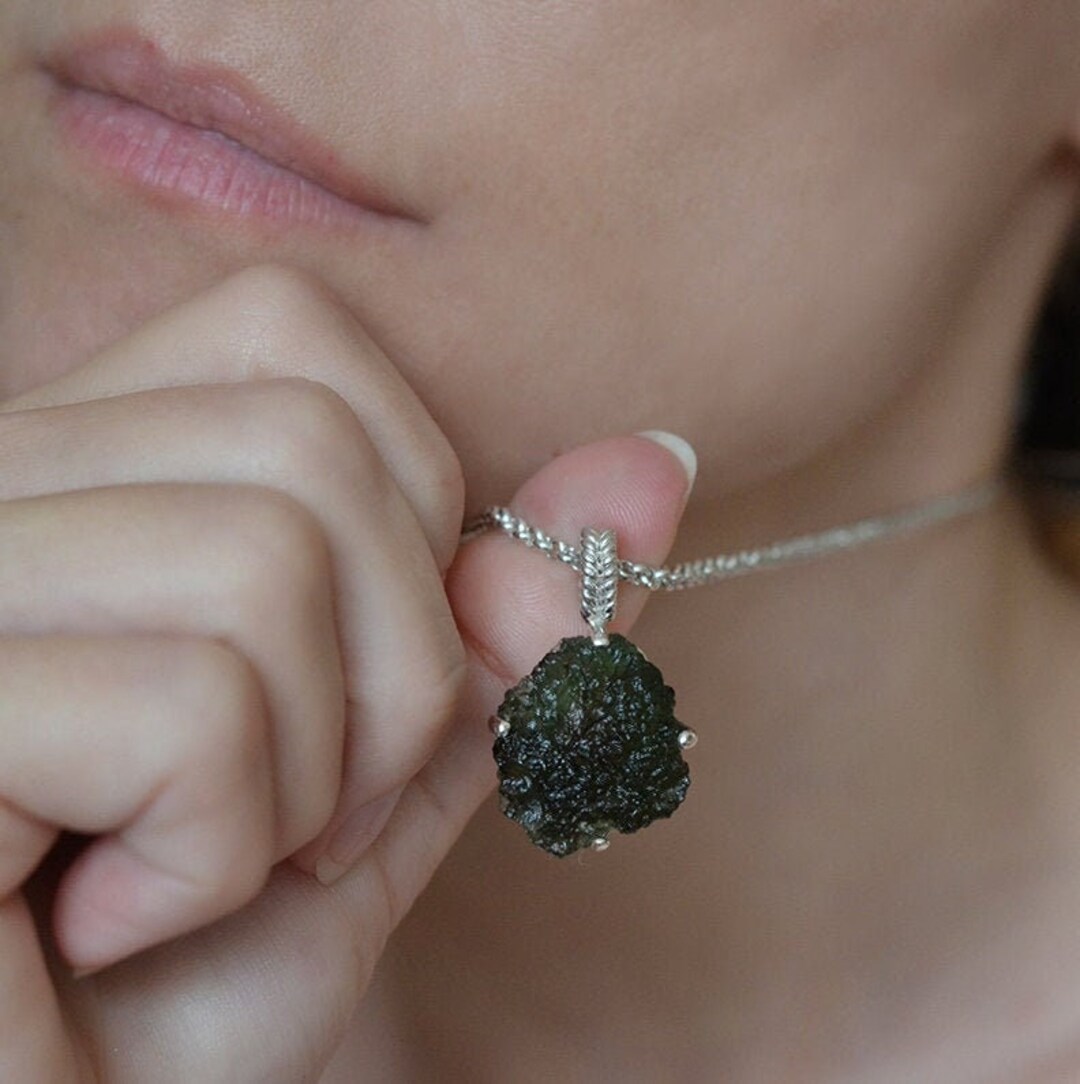 Certified Czech Moldavite Jewelry Authentic Moldavite Pendant Meteorite ...