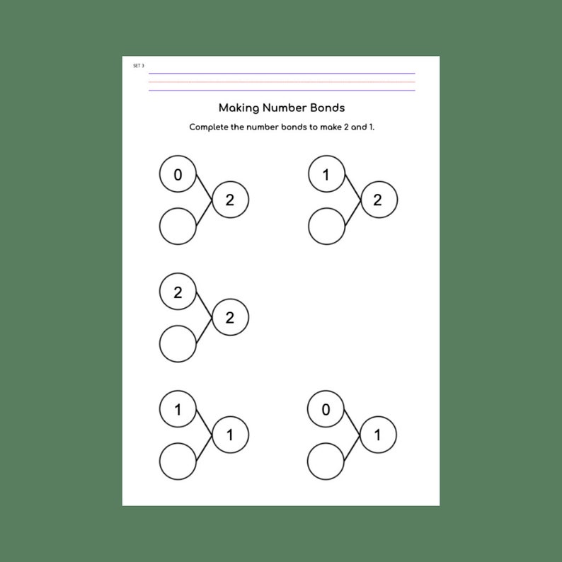 Number Bonds 1 - 10 | Subtraction Practice | Seatwork | Subtraction ...