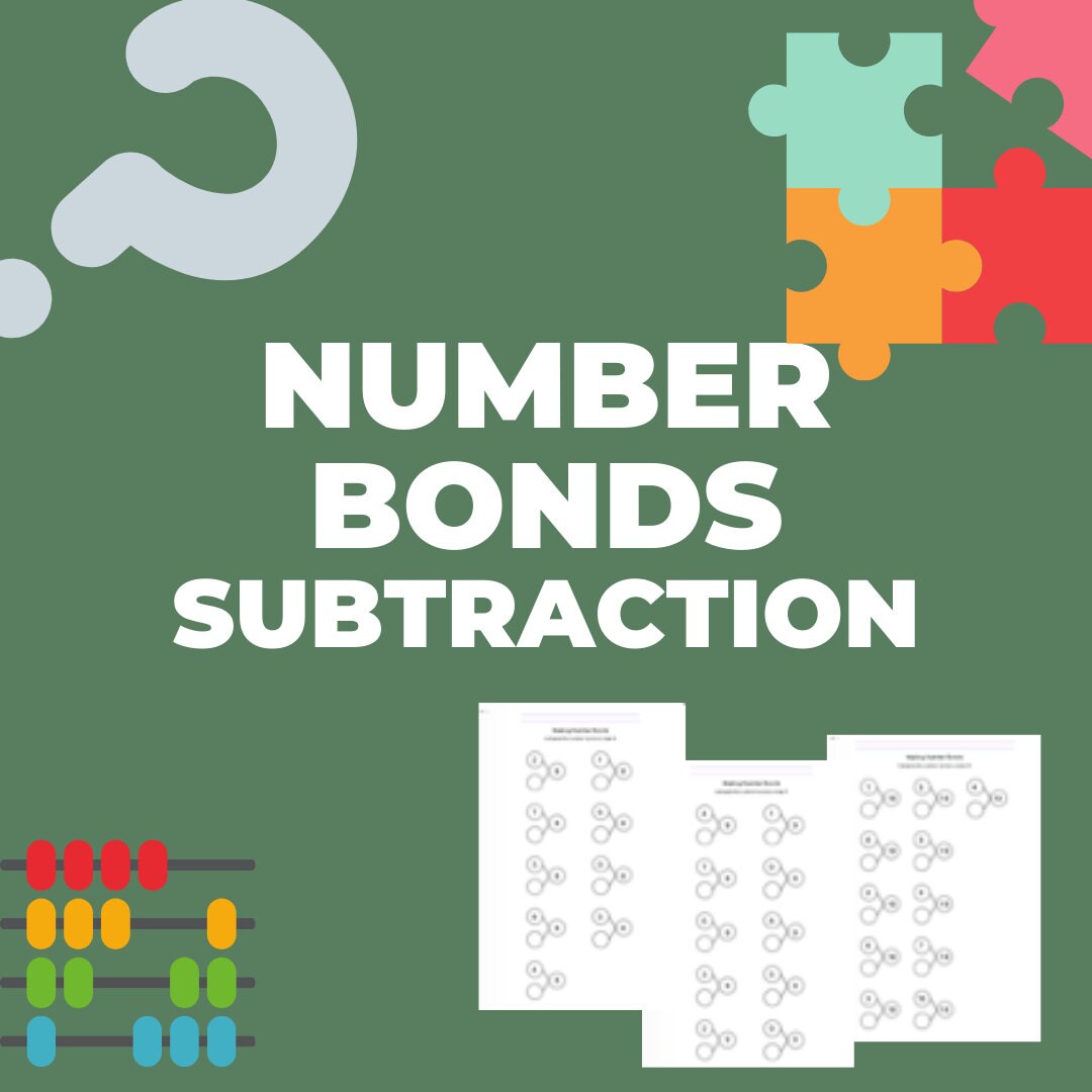 Number Bonds 1 - 10 | Subtraction Practice | Seatwork | Subtraction ...