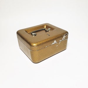 Vintage Gold Colored Money Box With Cash Box Vintage - Etsy