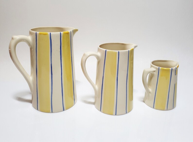 Vintage Original English Country Pottery Pitcher Set Three | Etsy