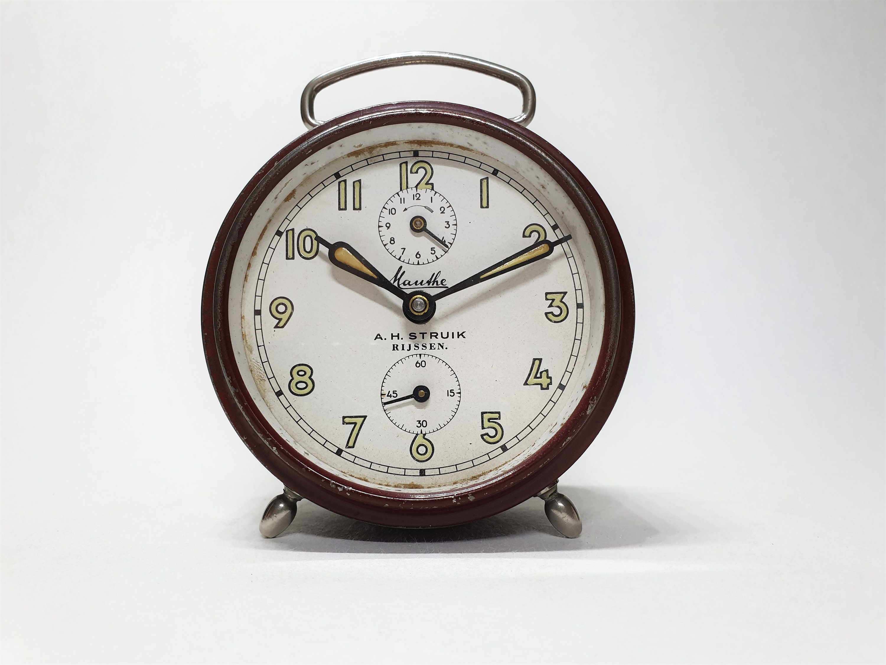 Vintage Brown MAUTHE Alarm Clock Made in Germany 70 's | Etsy