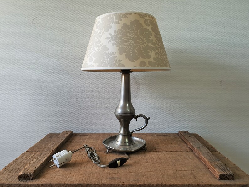 Beautiful Design PURE Pewter Based Table Lamp Special Wave | Etsy