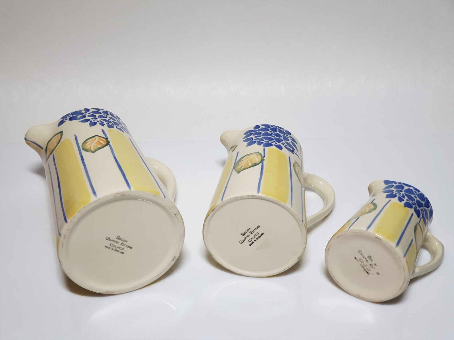 Vintage Original English Country Pottery Pitcher Set Three | Etsy