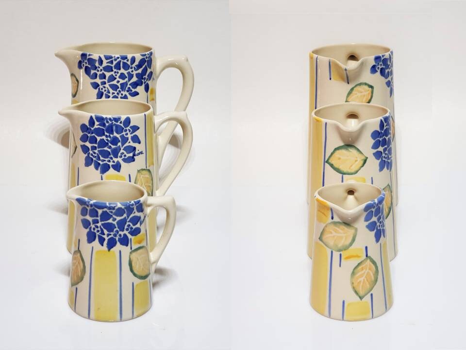 Vintage Original English Country Pottery Pitcher Set Three | Etsy