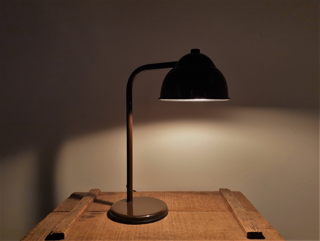 Industrial Brown Desk Lamp, Retro Office Lamp, Art Deco, Vintage ...