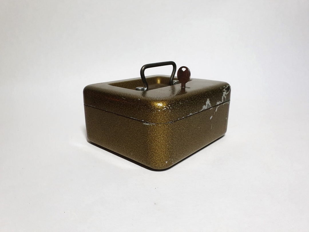 Vintage Gold Colored Money Box With Cash Box Vintage - Etsy