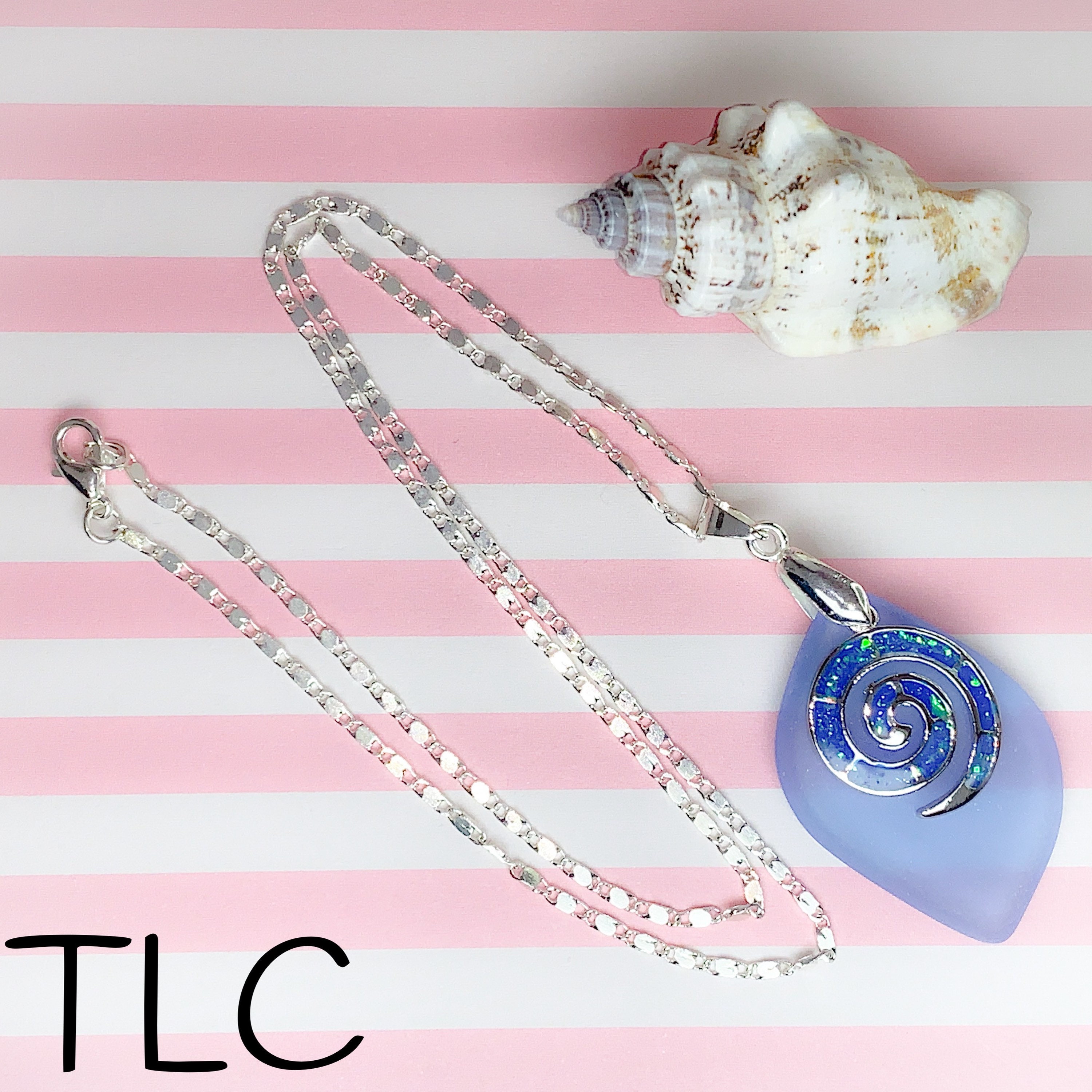 Cultured Sea Glass Snail Shell Necklace/sterling Silver Chain and ...