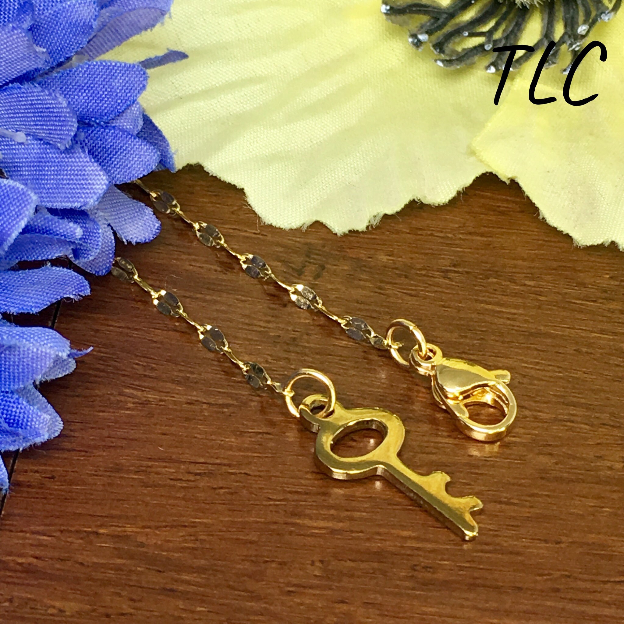 Gold Stainless Steel Belly Chain With Key Charm/matching Anklet/dangle ...