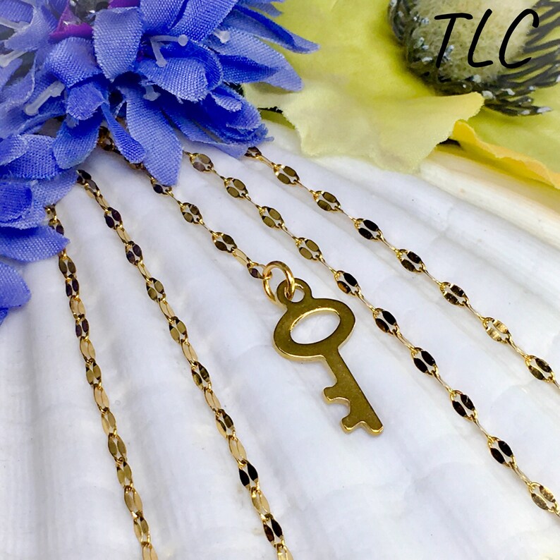 Gold Stainless Steel Belly Chain With Key Charm/matching Anklet/dangle ...