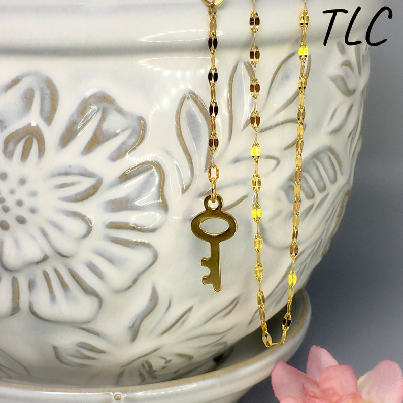 Gold Stainless Steel Belly Chain With Key Charm/matching Anklet/dangle ...