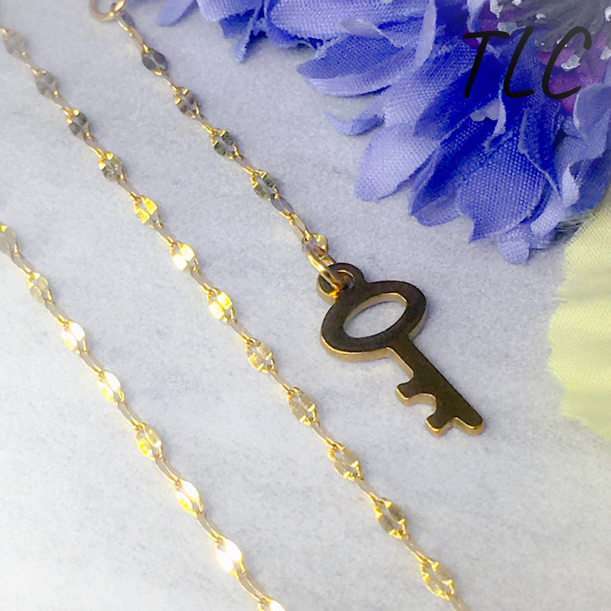 Gold Stainless Steel Belly Chain With Key Charm/matching Anklet/dangle ...