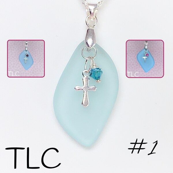 Glass Cross Necklace - Etsy