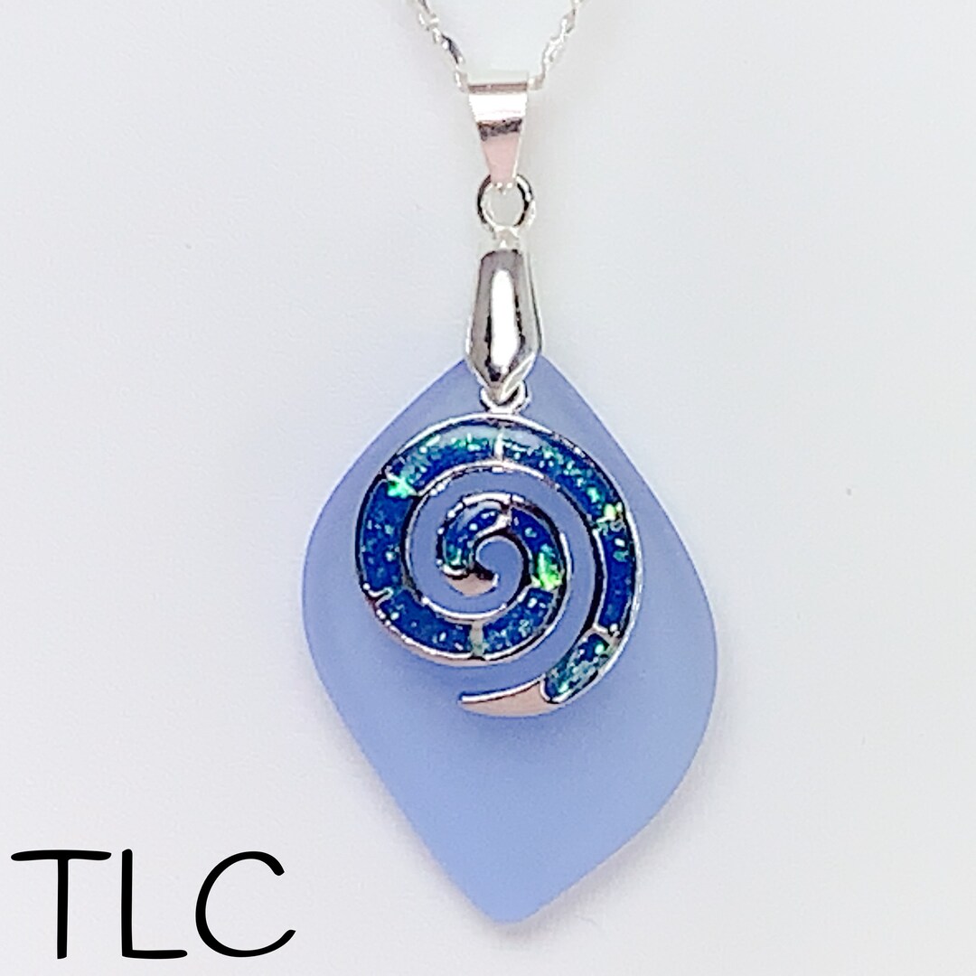 Cultured Sea Glass Snail Shell Necklace/sterling Silver Chain and ...
