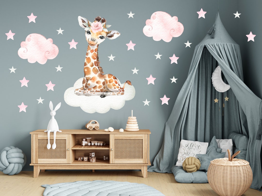 Giraffe Wall Decal, Baby Room Nursery Decor, Safari Nursery Giraffe ...