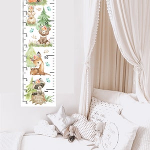 Woodland Growth Chart Fabric Wall Decal, Woodland Height Chart for Kids ...