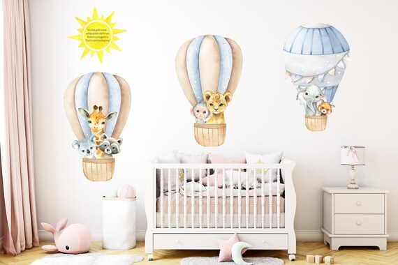 3 Hot Air Balloon Wall Decal Set Ballon Wall Stickers | Etsy